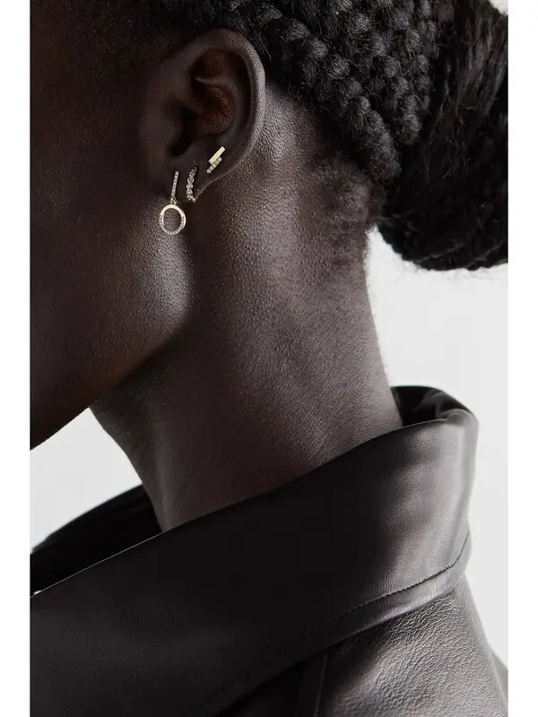 Mateo 14-karat Diamond Bar Earrings