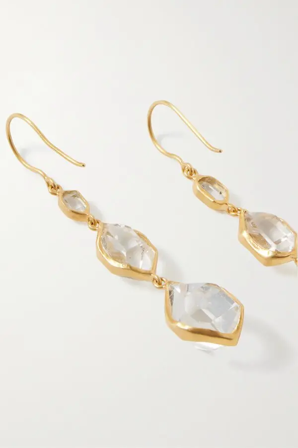 PIPPA SMALL 18-karat Herkimer Diamond Drop Earrings