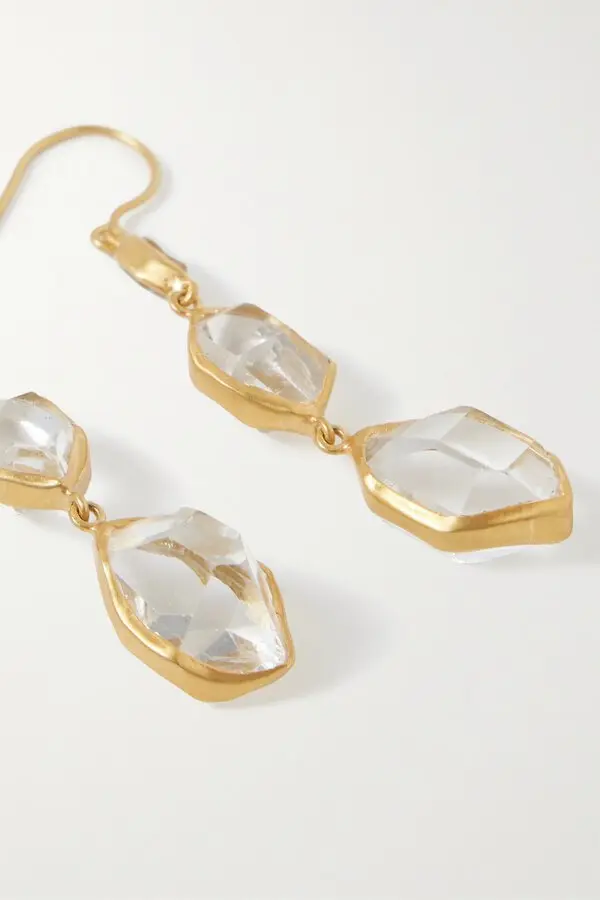 PIPPA SMALL 18-karat Herkimer Diamond Drop Earrings
