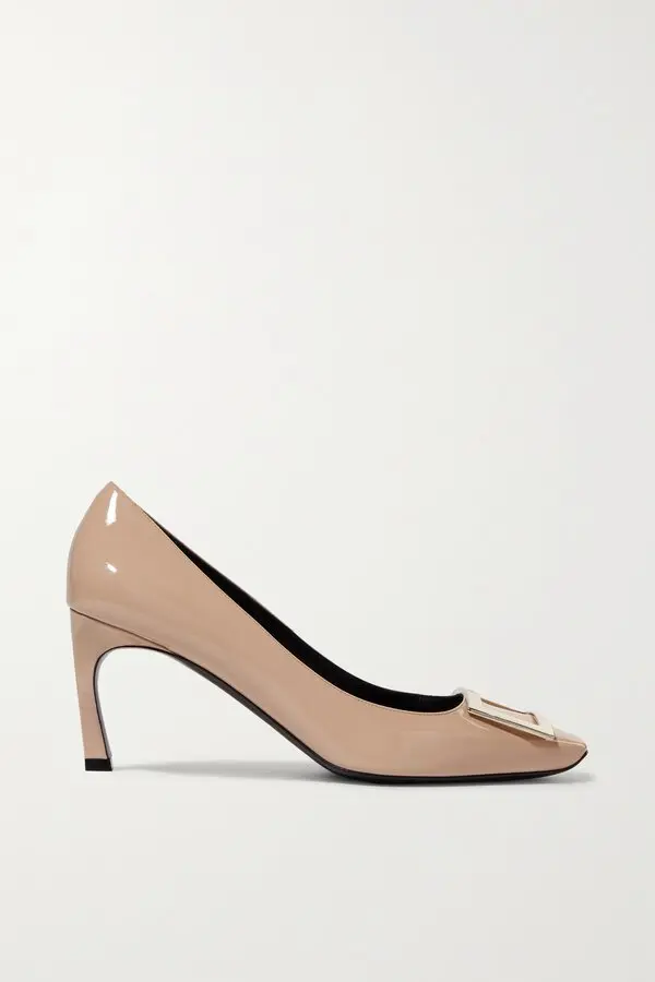 ROGER VIVIER Belle Vivier Trompette 70 Patent-leather Pumps - Neutrals