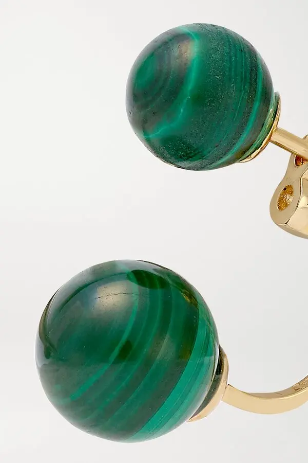 Mateo 14-karat Malachite Earrings
