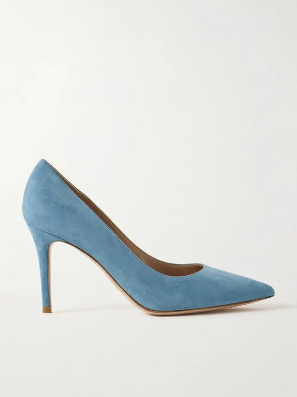 GIANVITO ROSSI 85 Suede Pumps - Blue