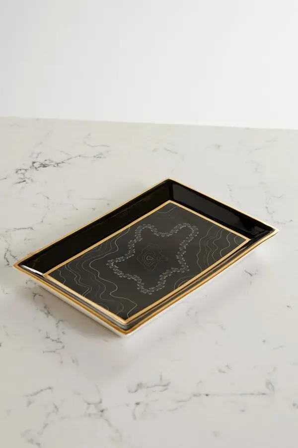 SUZANNE KALAN Porcelain Jewelry Tray - Black