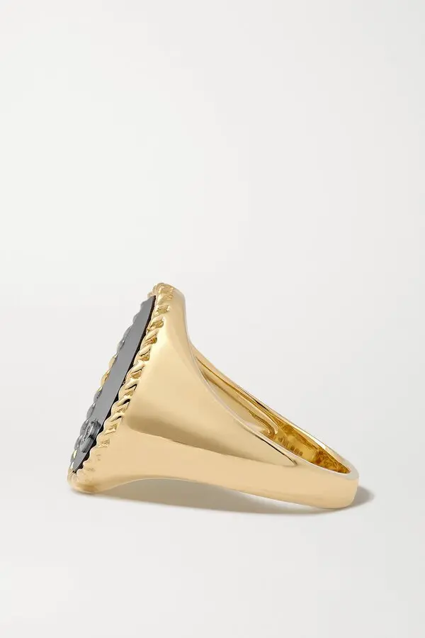Yvonne Léon 9-karat Onyx And Diamond Signet Ring