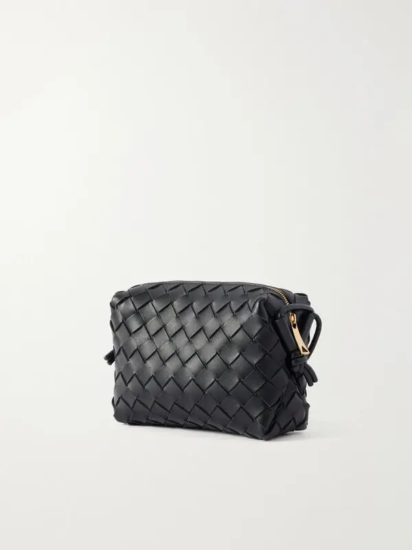 Bottega Veneta Loop Mini Intrecciato Shoulder Bag - Black