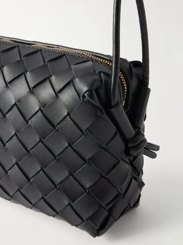 Bottega Veneta Loop Mini Intrecciato Shoulder Bag - Black