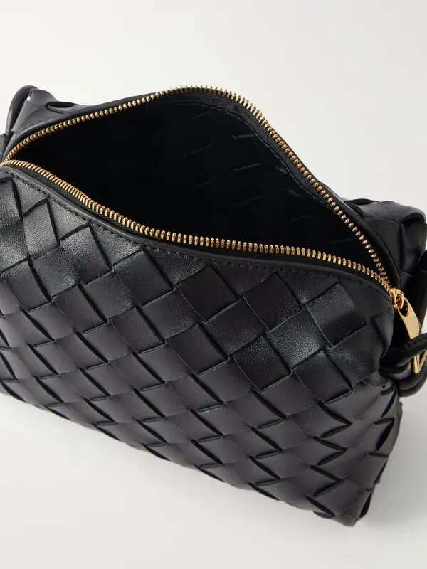 Bottega Veneta Loop Mini Intrecciato Shoulder Bag - Black