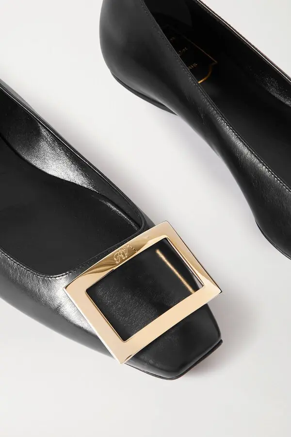 ROGER VIVIER Trompette Bellerine Ballet Flats - Black
