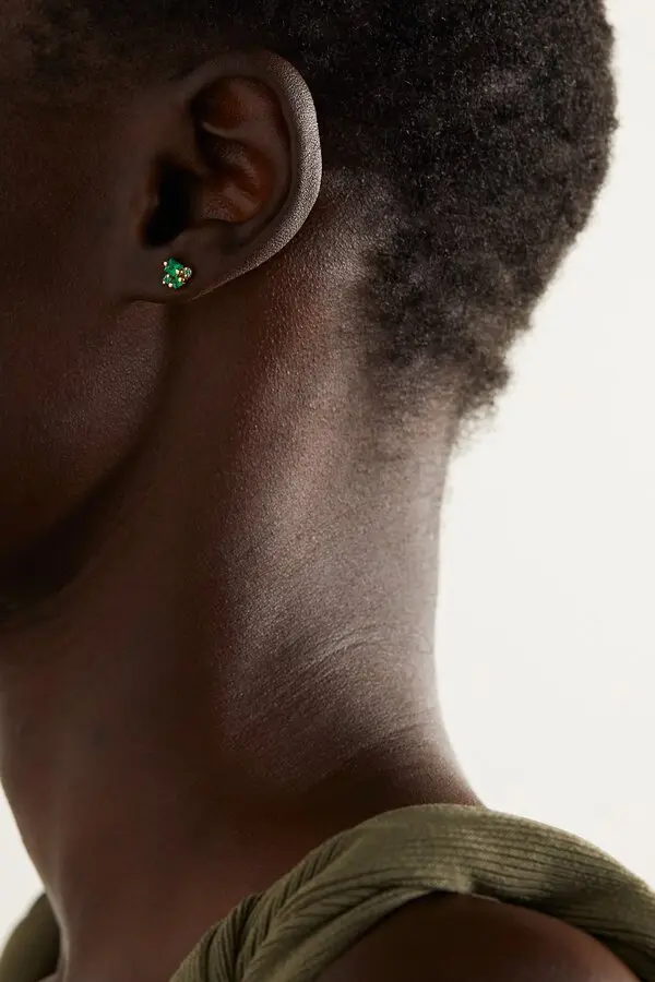 SUZANNE KALAN 18-karat Emerald Stud Earrings