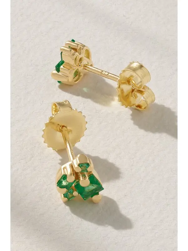 SUZANNE KALAN 18-karat Emerald Stud Earrings