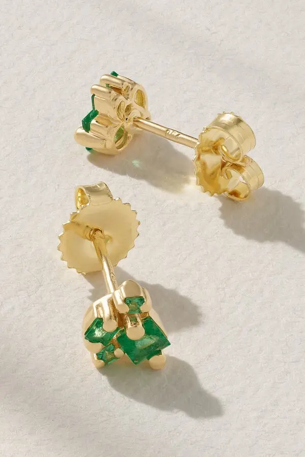 SUZANNE KALAN 18-karat Emerald Stud Earrings