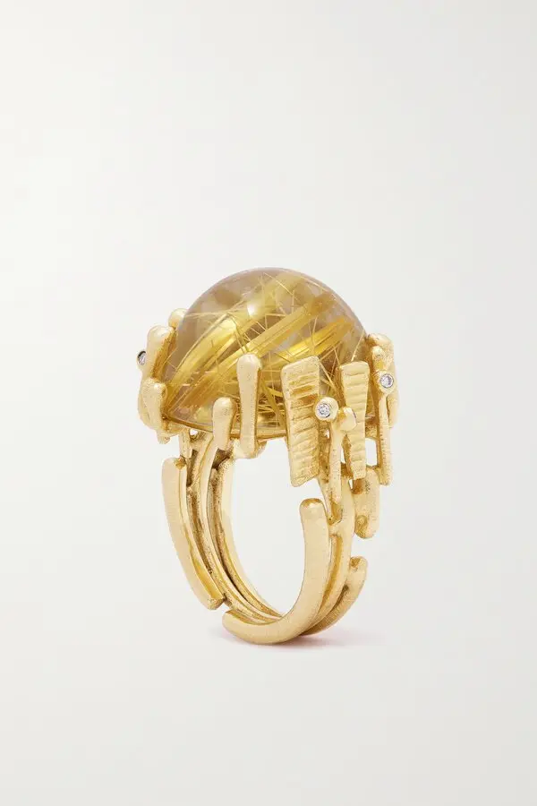 OLE LYNGGAARD COPENHAGEN Boho Quartz And Diamond 18-karat Ring