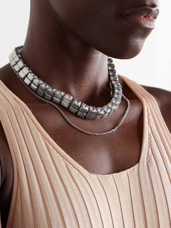 JIL SANDER Tone Crystal Necklace