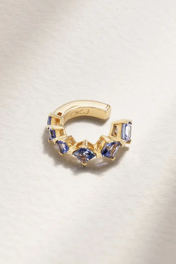 DIANE KORDAS 14-karat Sapphire Ear Cuff - Gold