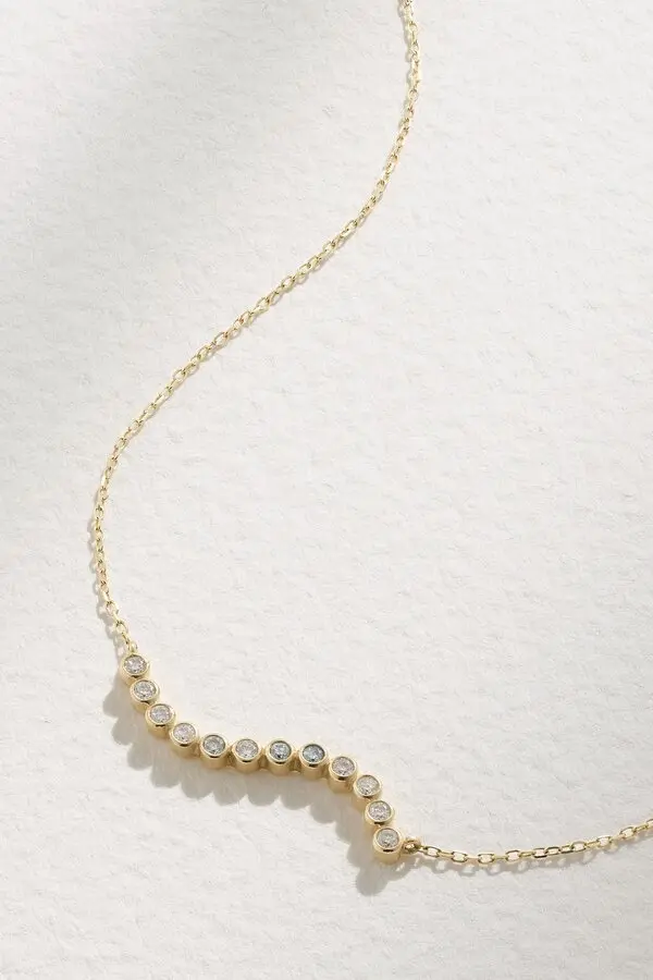Mateo Wave 14-karat Diamond Necklace - Gold
