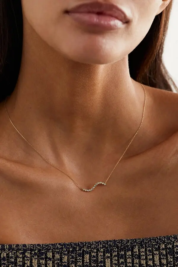 Mateo Wave 14-karat Diamond Necklace