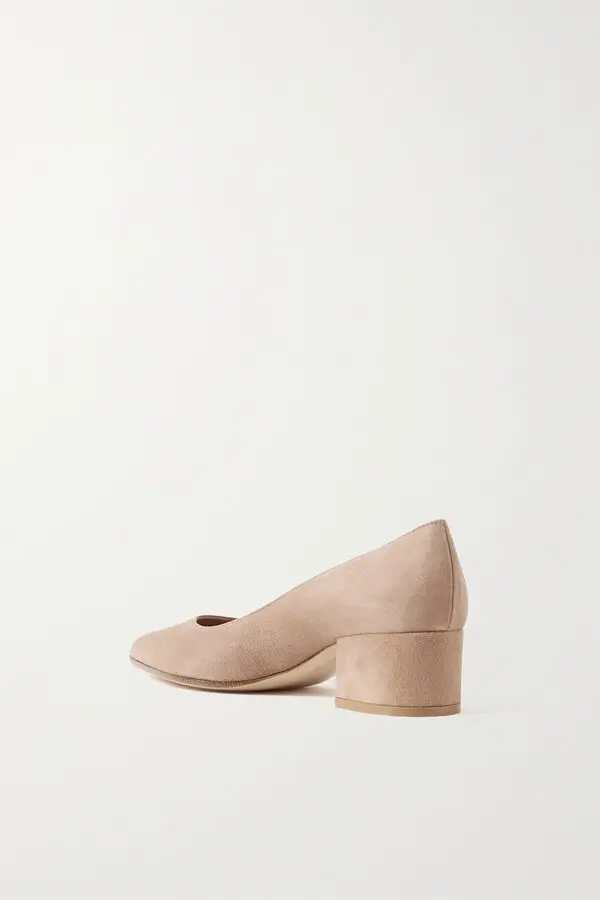 GIANVITO ROSSI Piper 45 Suede Pumps - Neutrals