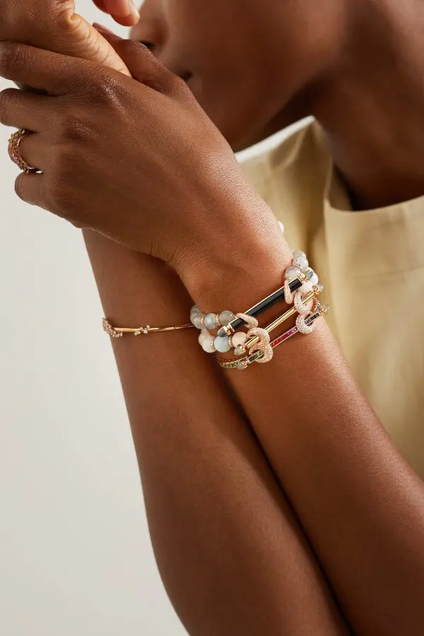 ANANYA Chakra Rose Multi-stone Bracelet - Gold