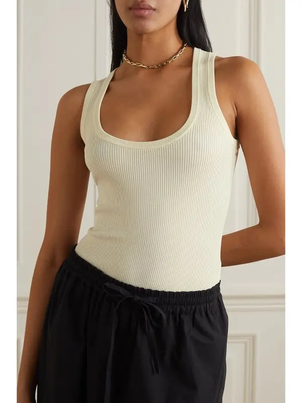 Matteau Net Sustain Ribbed-knit Tank - Neutrals