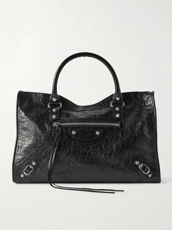 Balenciaga Le City Medium Textured-leather Tote - Black