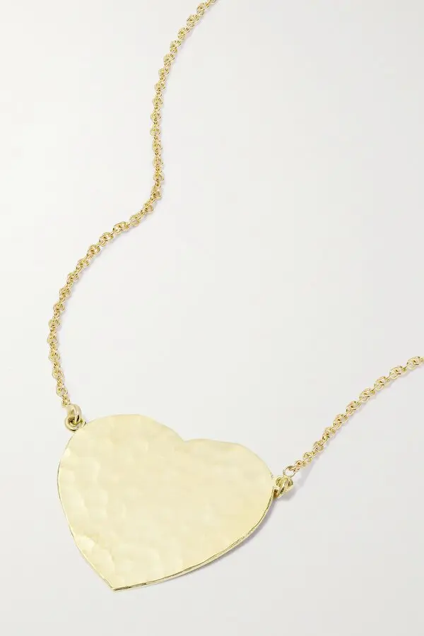 JENNIFER MEYER Hammered 18-karat Heart Necklace - Gold