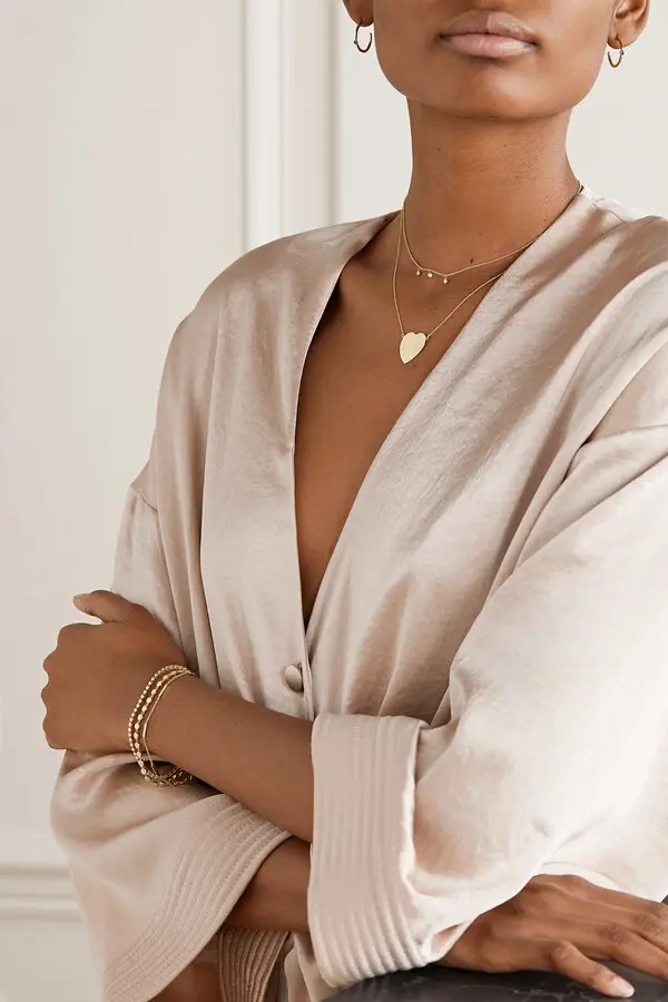 JENNIFER MEYER Hammered 18-karat Heart Necklace - Gold
