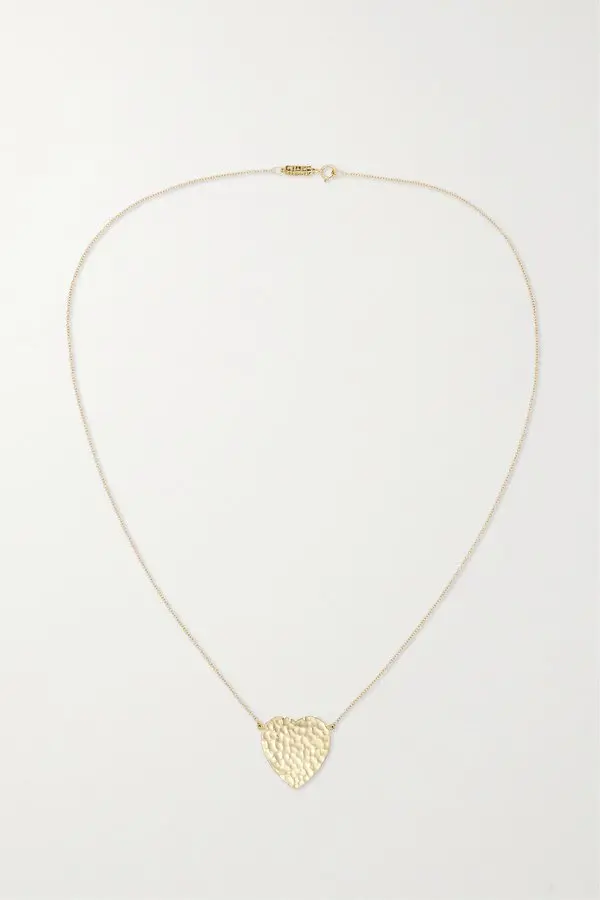 JENNIFER MEYER Hammered 18-karat Heart Necklace - Gold