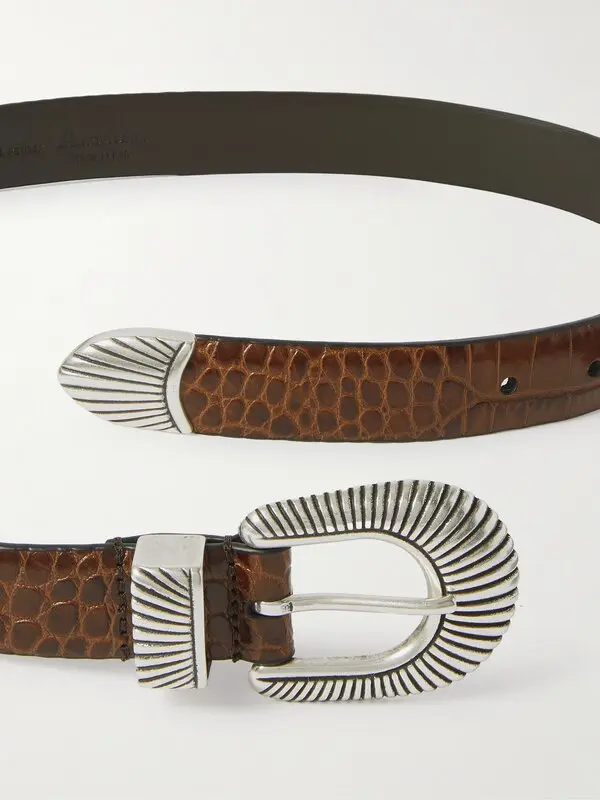 Anderson's Croc-effect Leather Belt