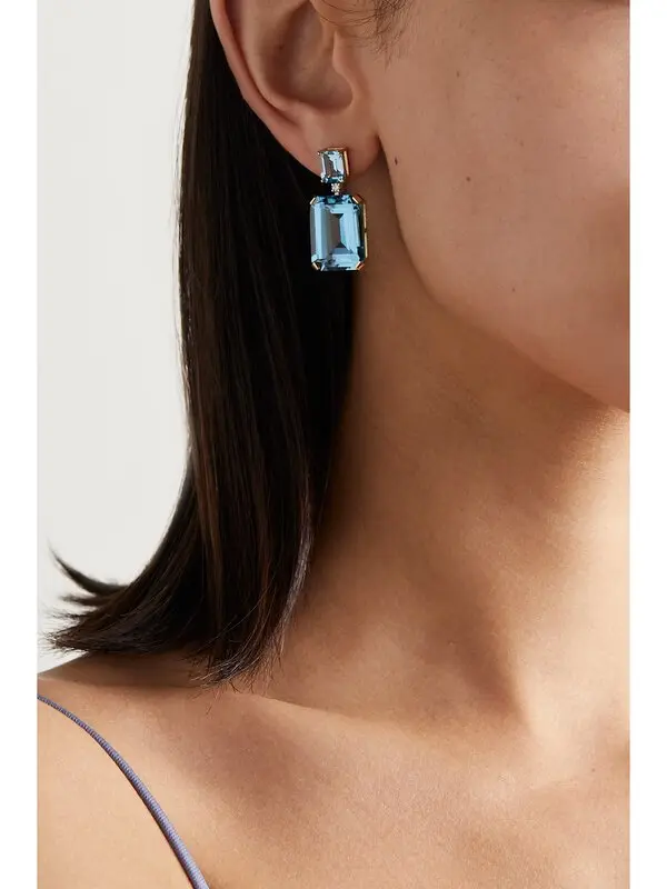 Mateo 14-karat Topaz And Diamond Dangle Earrings