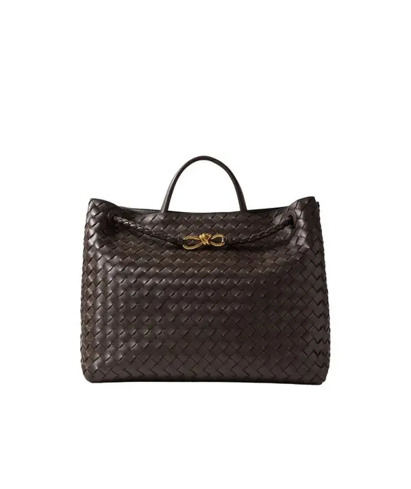 Bottega Veneta Andiamo Large Embellished Intrecciato Leather Shoulder Bag - Brown