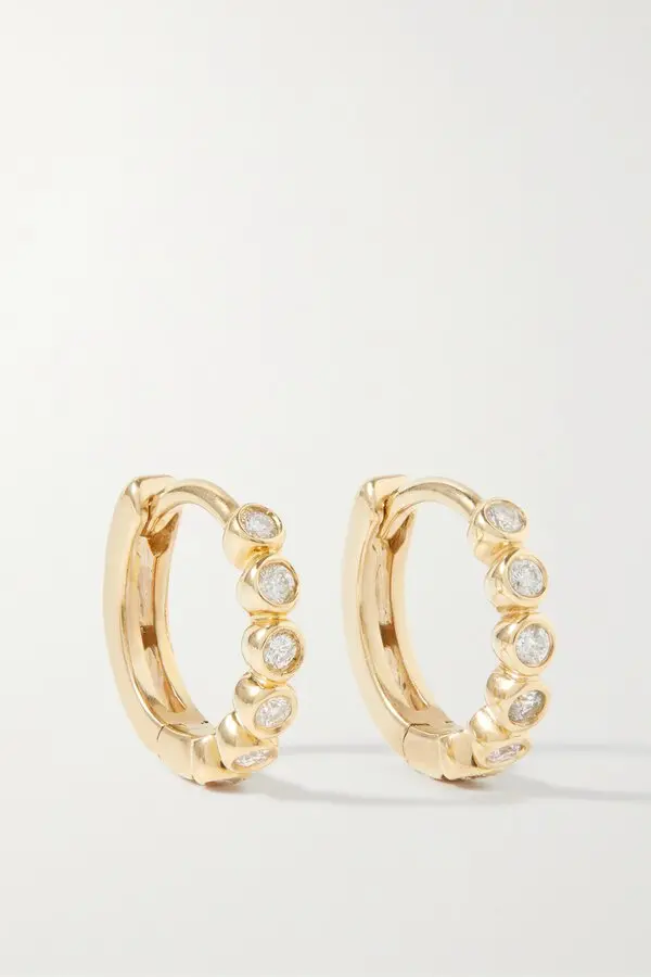 STONE AND STRAND 10-karat Diamond Hoop Earrings - Gold