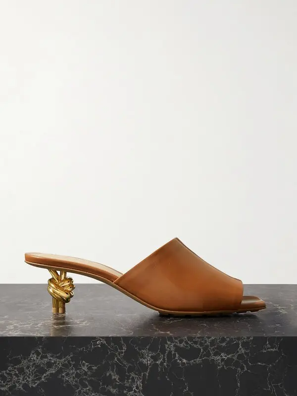 Bottega Veneta Knot Leather Mules - Brown