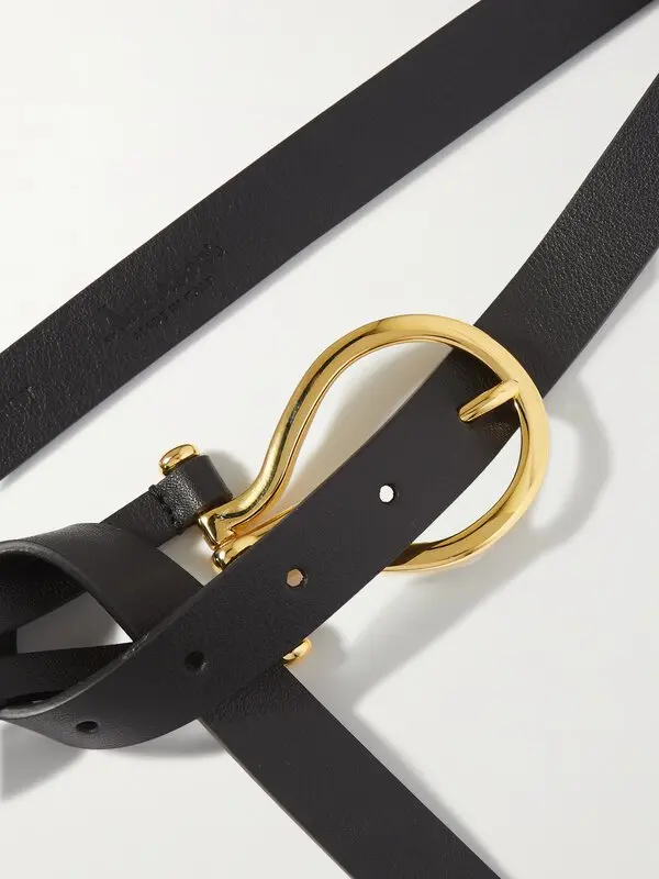 Anderson's Leather Belt With Gold Buckle