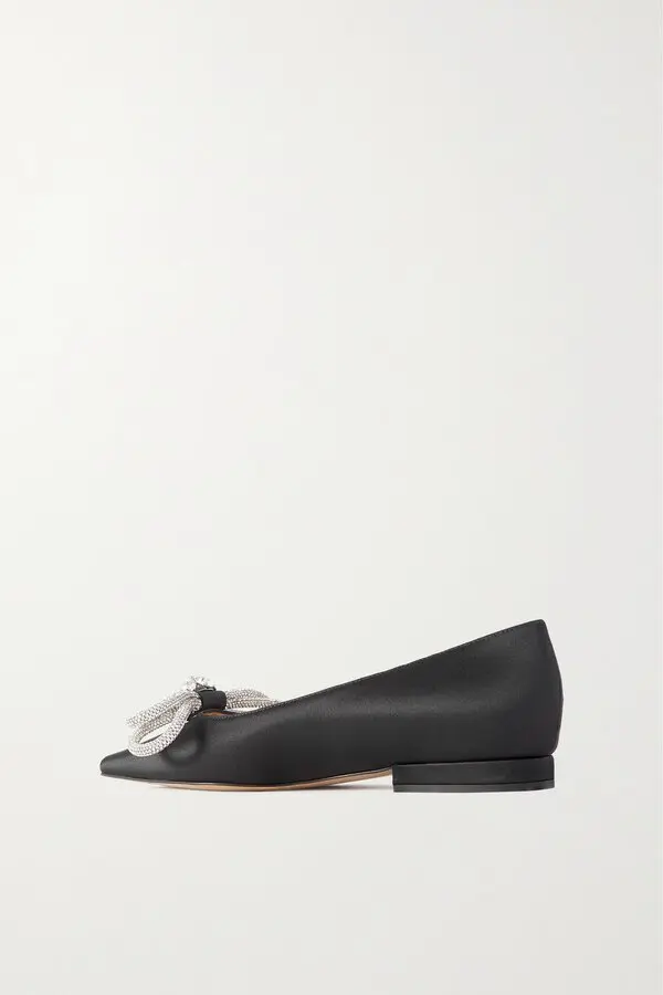 Mach & Mach Double Bow Crystal Flats