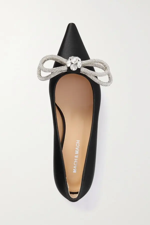 Mach & Mach Double Bow Crystal Flats