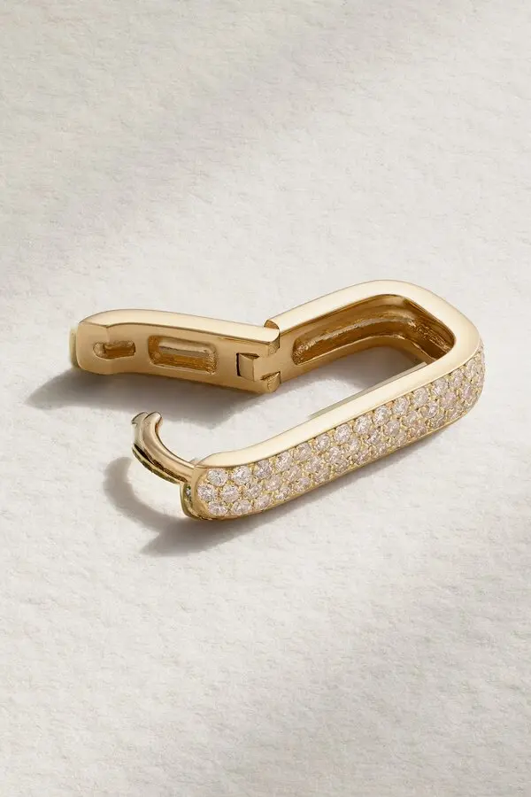 Jacquie Aiche Mini 14-karat Diamond Single Hoop Earring
