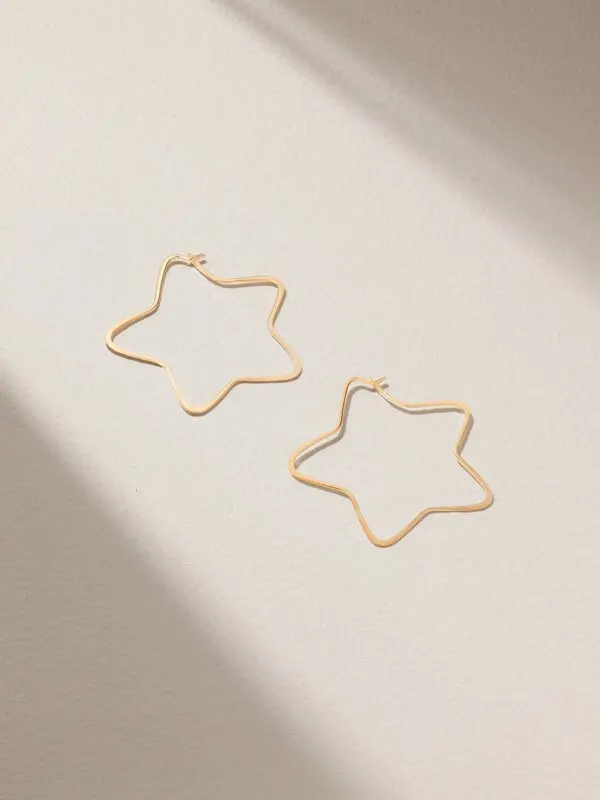 MELISSA JOY MANNING 14-karat Star Hoop Earrings - Gold