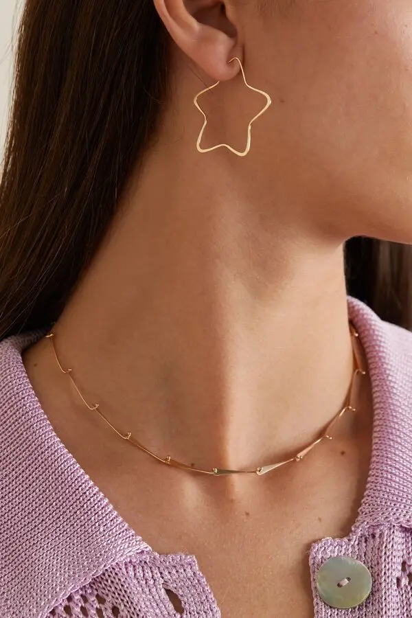 MELISSA JOY MANNING 14-karat Star Hoop Earrings