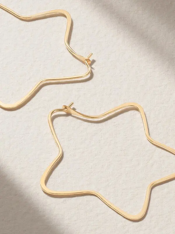 MELISSA JOY MANNING 14-karat Star Hoop Earrings