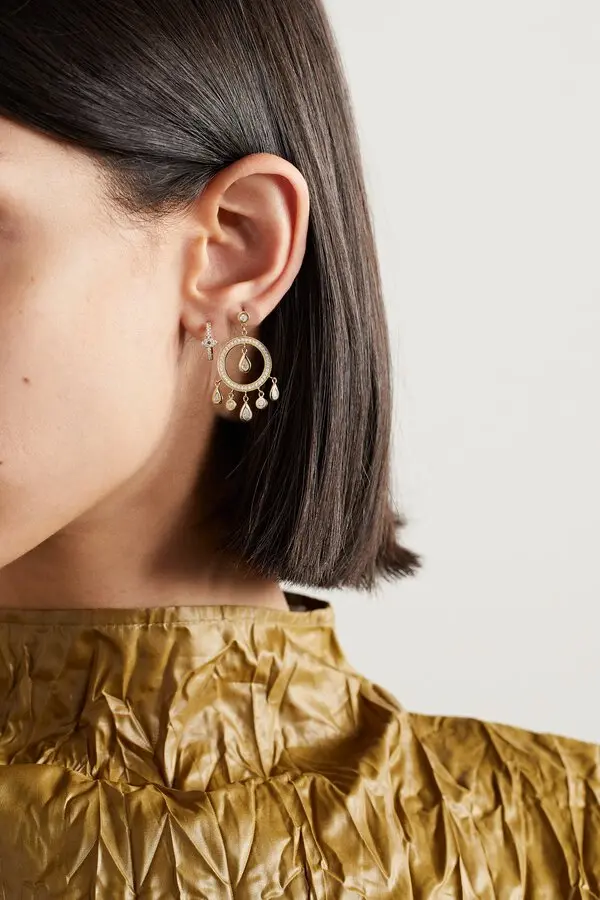 Jacquie Aiche Dream Catcher 14-karat Diamond Dangle Earrings