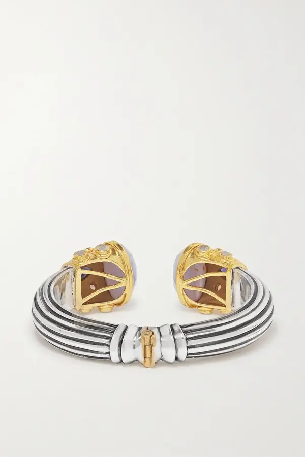 AMRAPALI LONDON Plated Sterling Silver Multi-stone Cuff