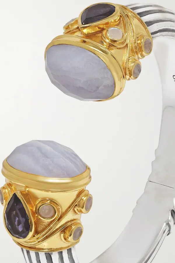 AMRAPALI LONDON Plated Sterling Silver Multi-stone Cuff