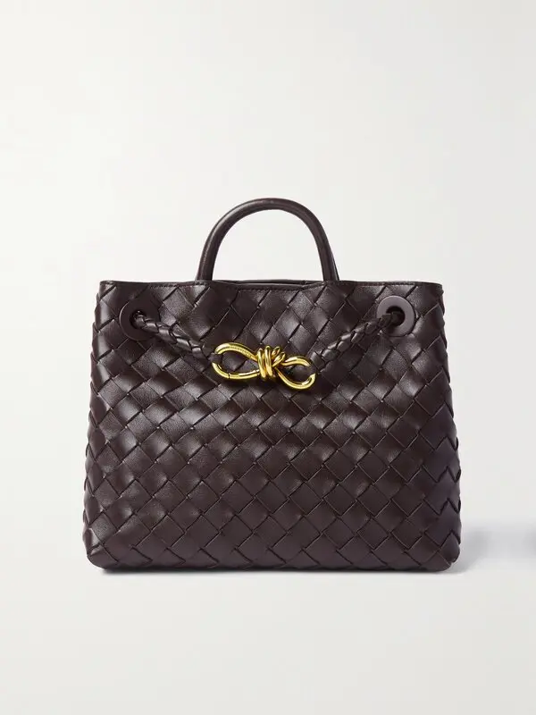 Bottega Veneta Andiamo Small Intrecciato Leather Shoulder Bag - Brown