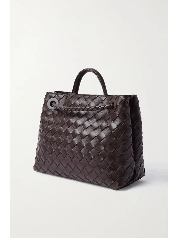 Bottega Veneta Andiamo Small Intrecciato Leather Shoulder Bag - Brown
