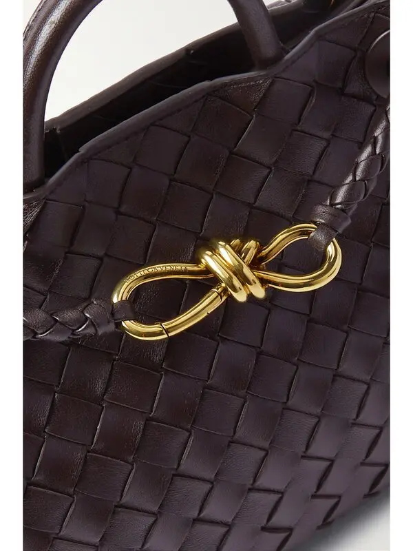 Bottega Veneta Andiamo Small Intrecciato Leather Shoulder Bag - Brown