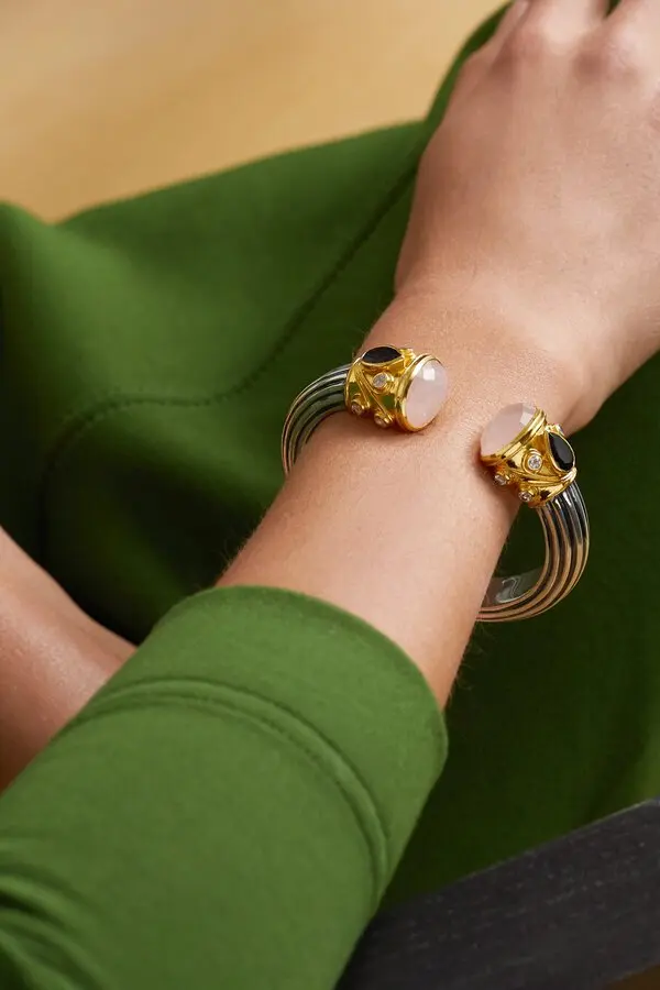 AMRAPALI LONDON Plated Sterling Silver Multi-stone Cuff