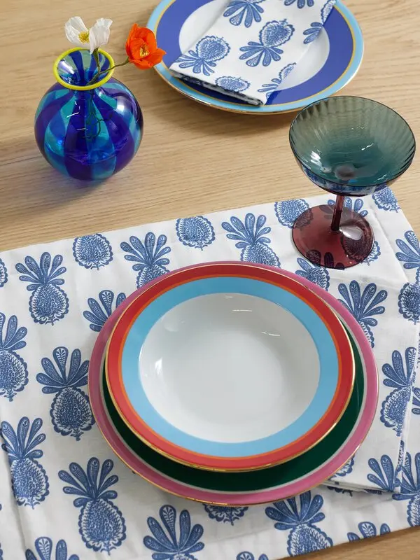 La DoubleJ Set Of Two Printed Linen Placemats