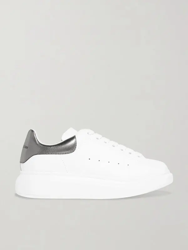 Alexander McQueen Metallic-trimmed Leather Sneakers