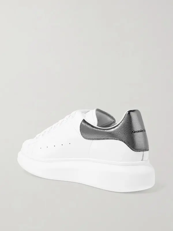 Alexander McQueen Metallic-trimmed Leather Sneakers