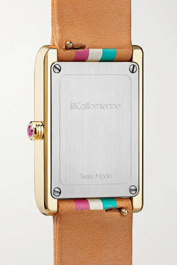 LACALIFORNIENNE Daybreak -plated Watch With Striped Leather Strap - Gold